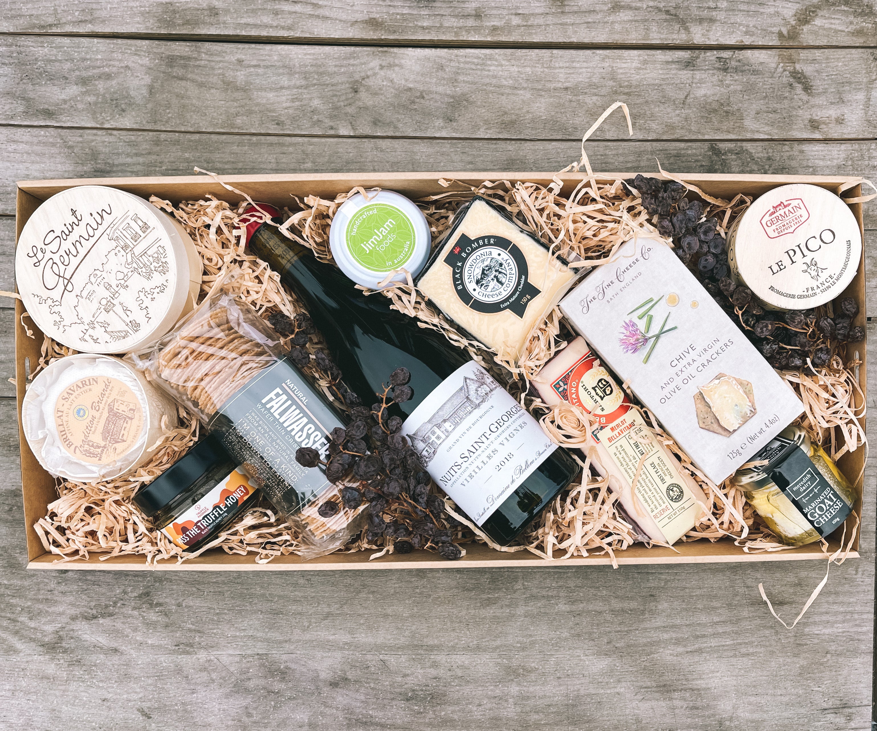 Deluxe Cheese & Wine Hamper Box – Charcuterie To You